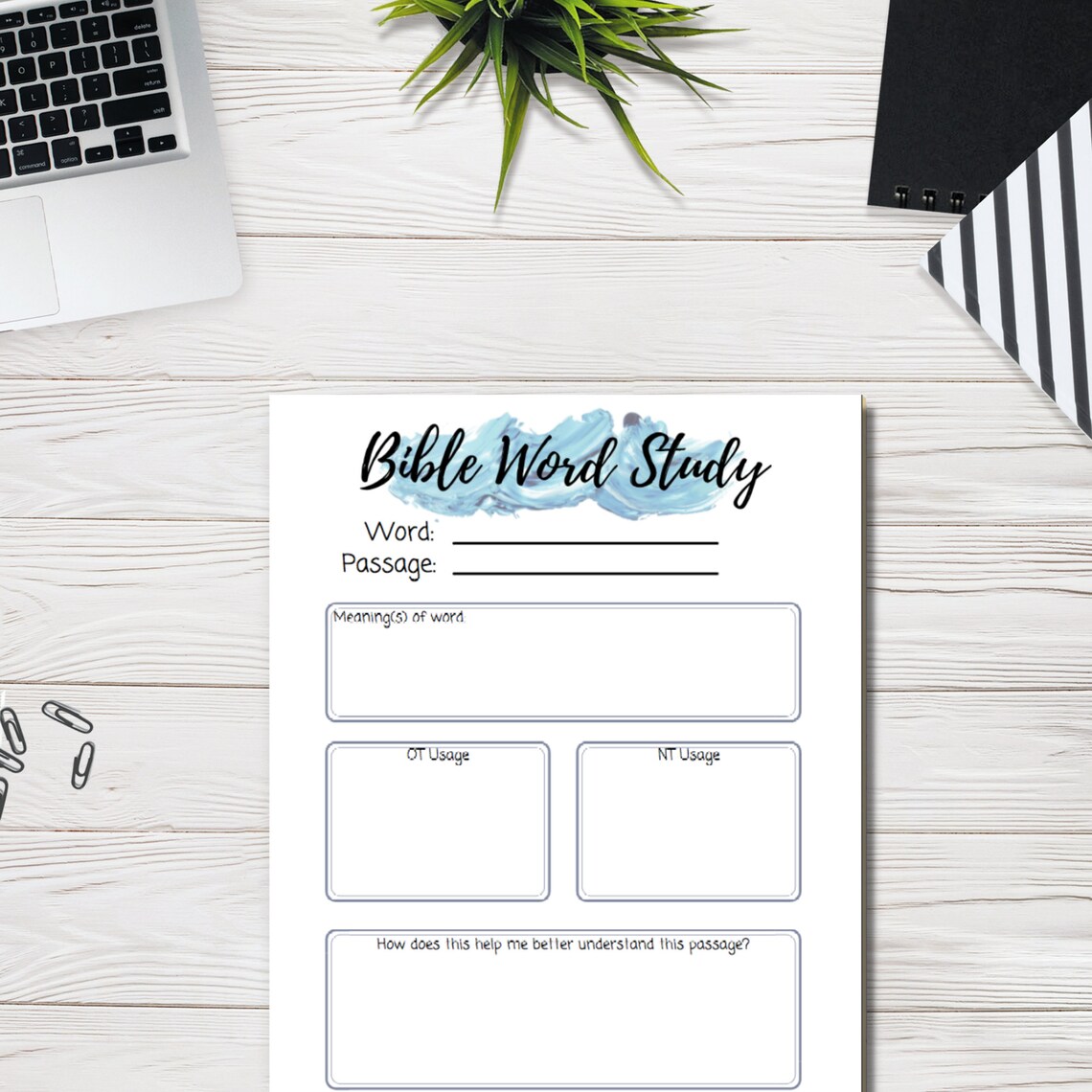 Printable Bible Word Study, Word Study Template - Etsy