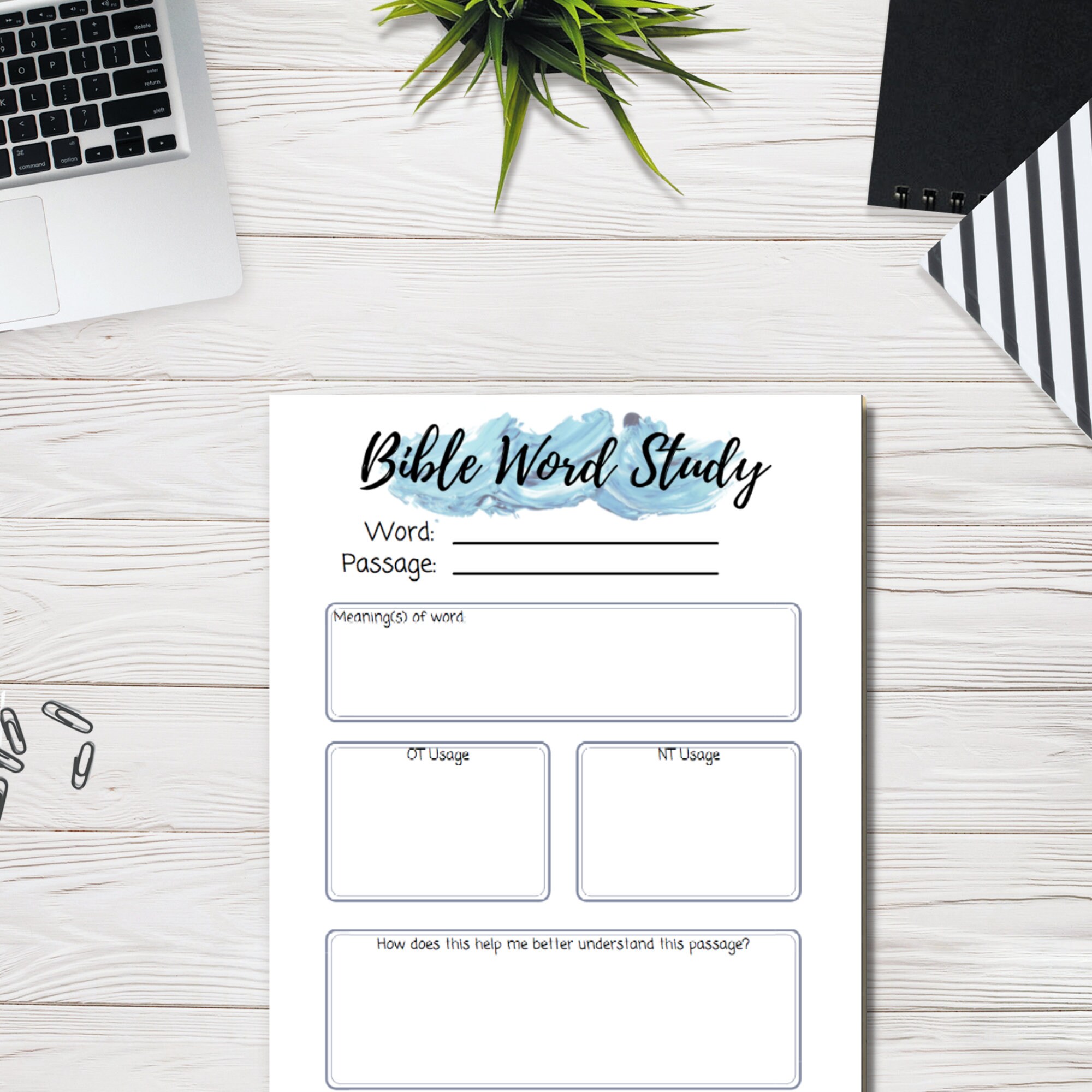Printable Bible Word Study, Word Study Template - Etsy