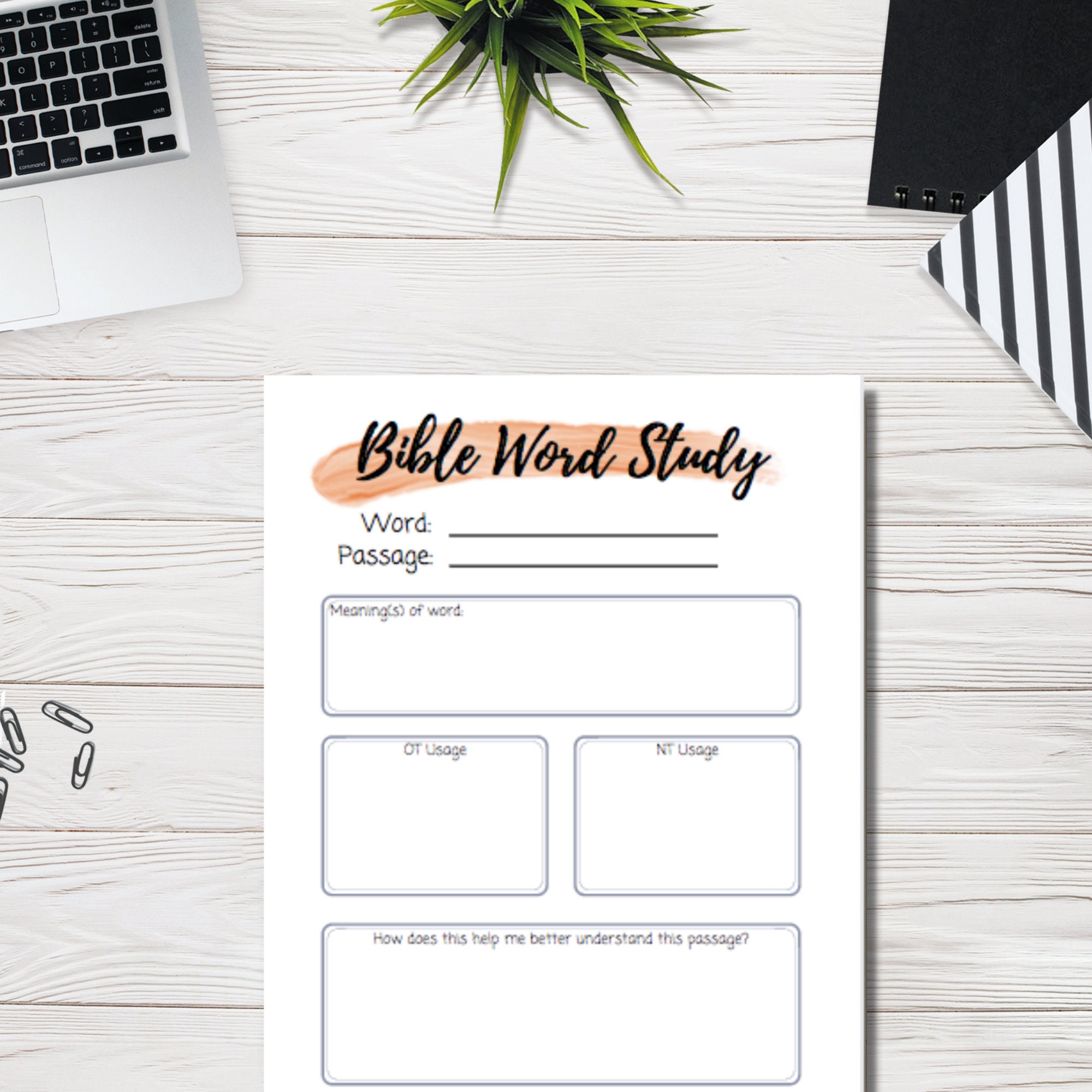 Printable Bible Word Study, Word Study Template - Etsy