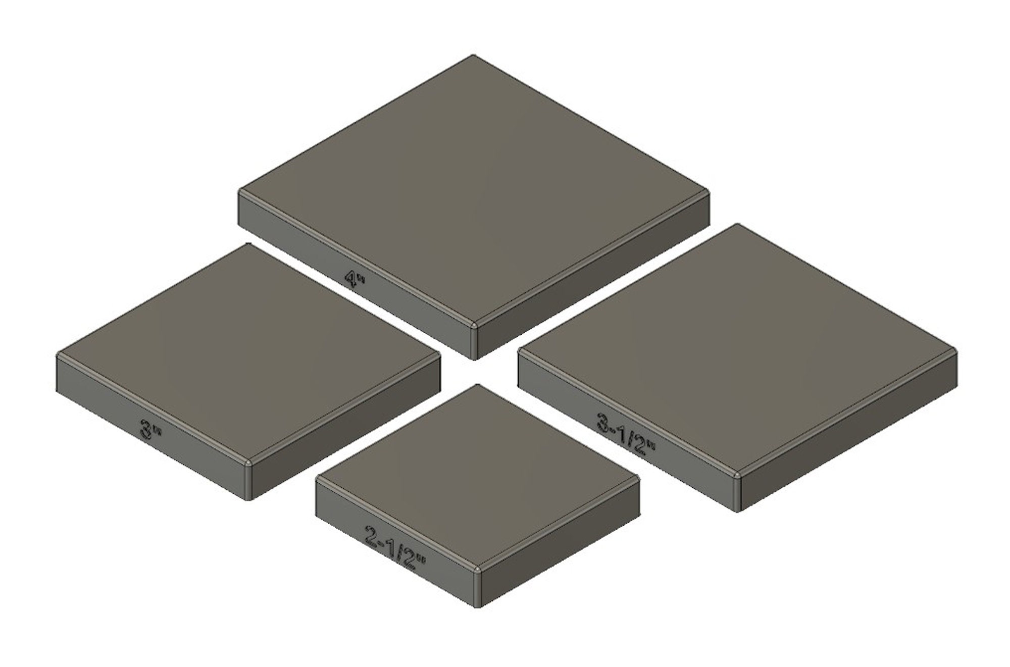 BLANKS for Both Circle & Square STL FILES (2.5", 3", 3.5", 4") Designed ...