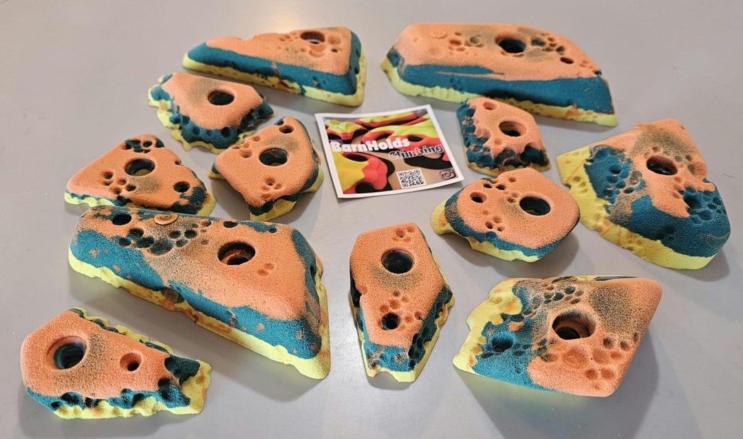 Rock Climbing Hold Starter Set, Cheese Chunks, Jugs, Crimps, Pinches ...