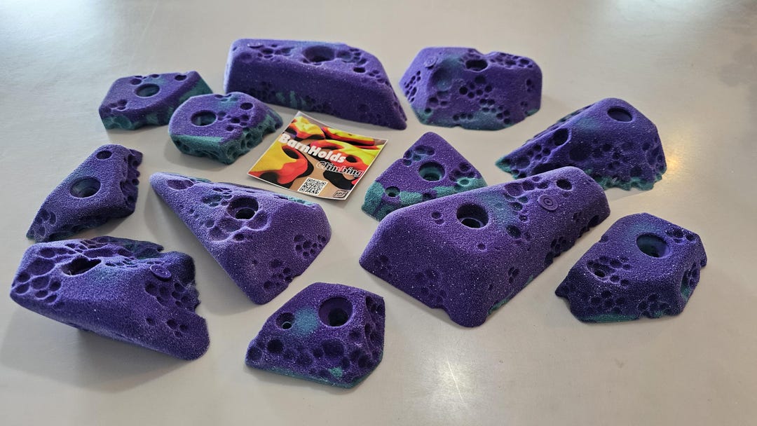Rock Climbing Hold Starter Set, Cheese Chunks, Jugs, Crimps, Pinches ...