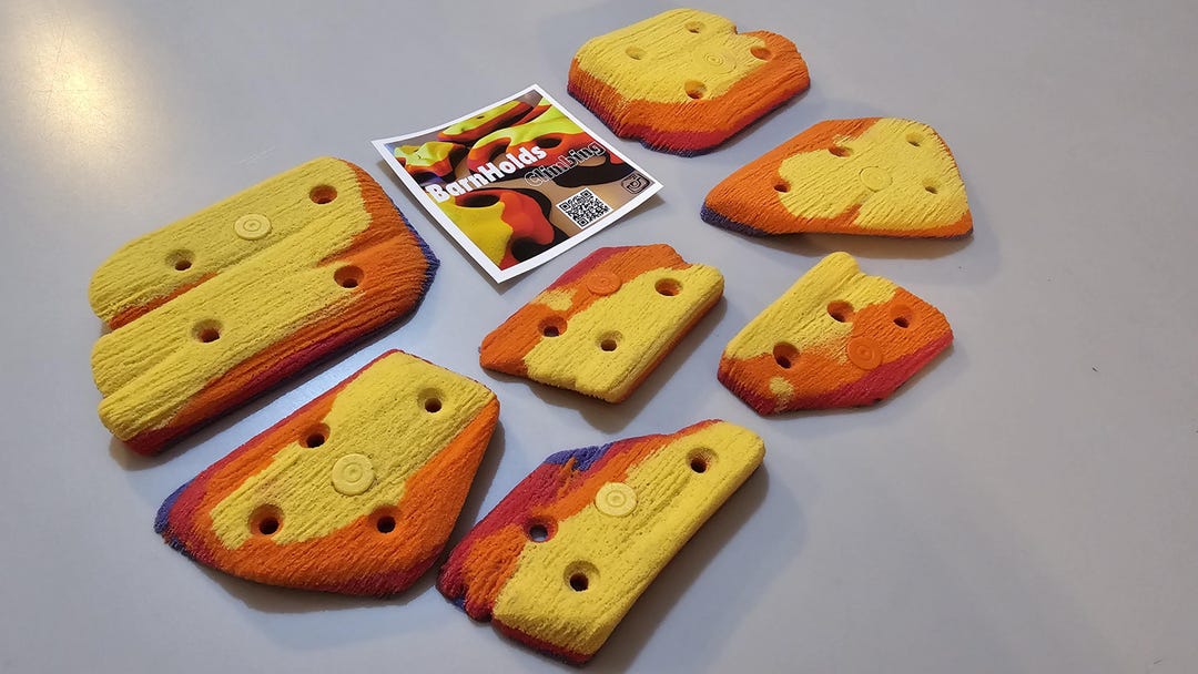 The Grit Stone Plates Rock Climbing Hold Set, Crimps, Pinches Barnholds ...