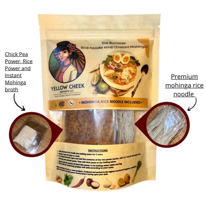 Yellow Cheek Instant Burmese Mohinga - Rice Noodle Soup - Etsy