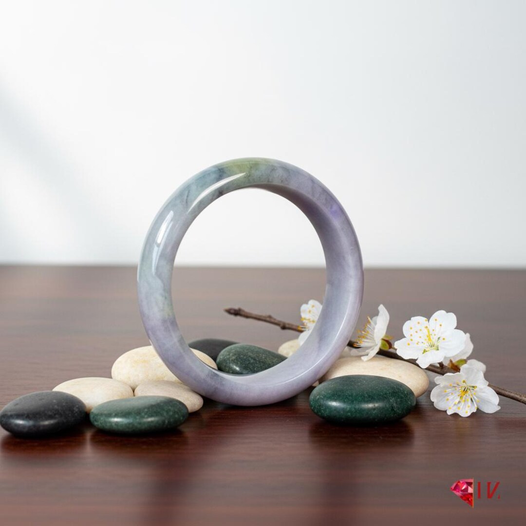 Burmese Jadeite Bangle, Dark Purple & Imperial Green, 62.7mm - Etsy