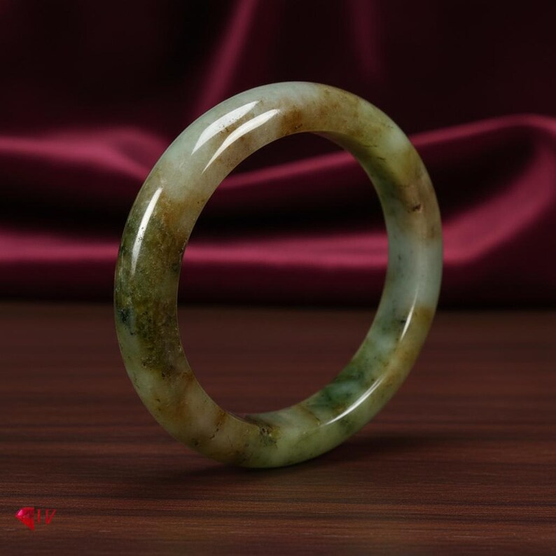Certified Burmese Tricolor Yellow Jadeite Bangle 62.1mm | Natural Type ...