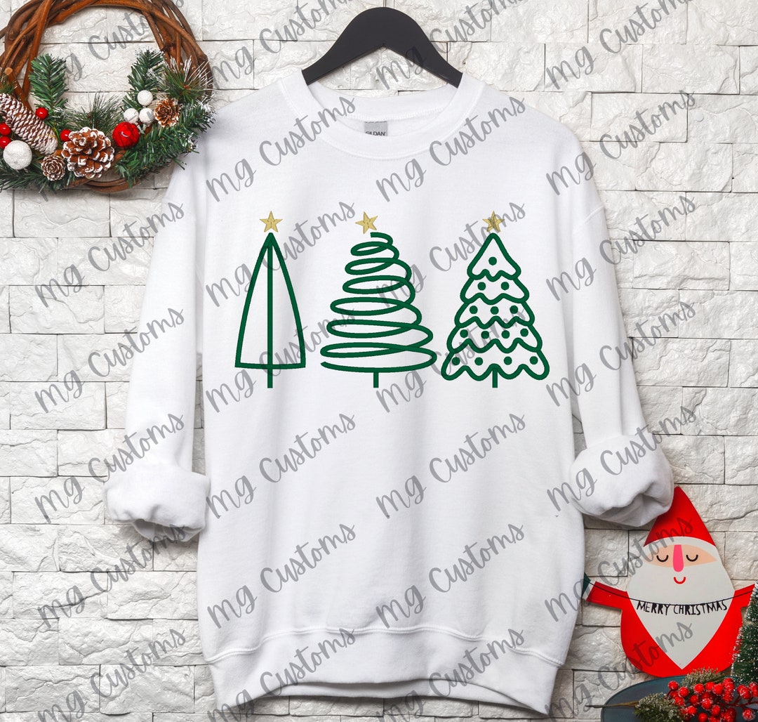Christmas Tree Embroidery File Trendy Embroidery Designs - Etsy