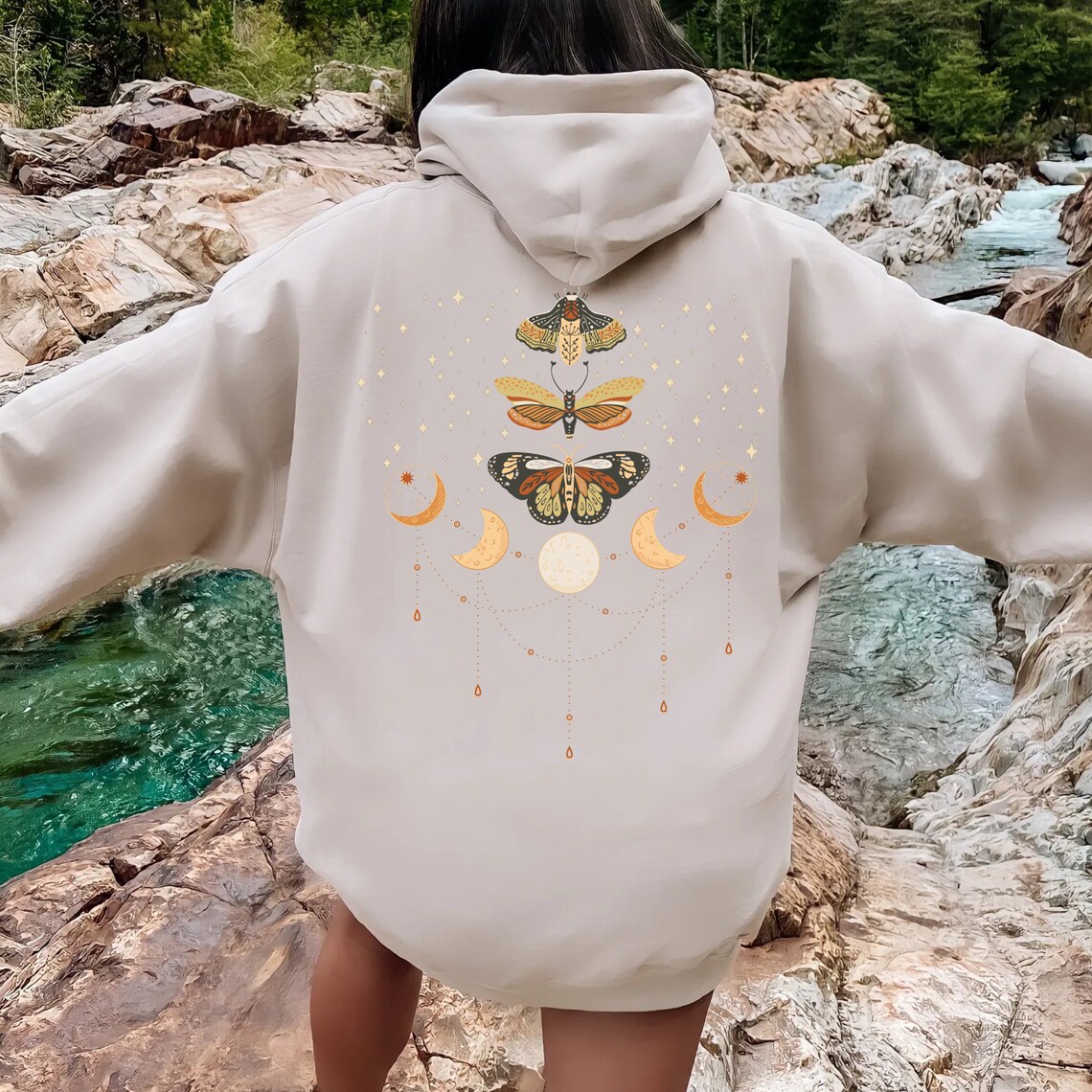 Mystical Moth Hoodie Fairycore Moth Sweater Dark Academia - Etsy