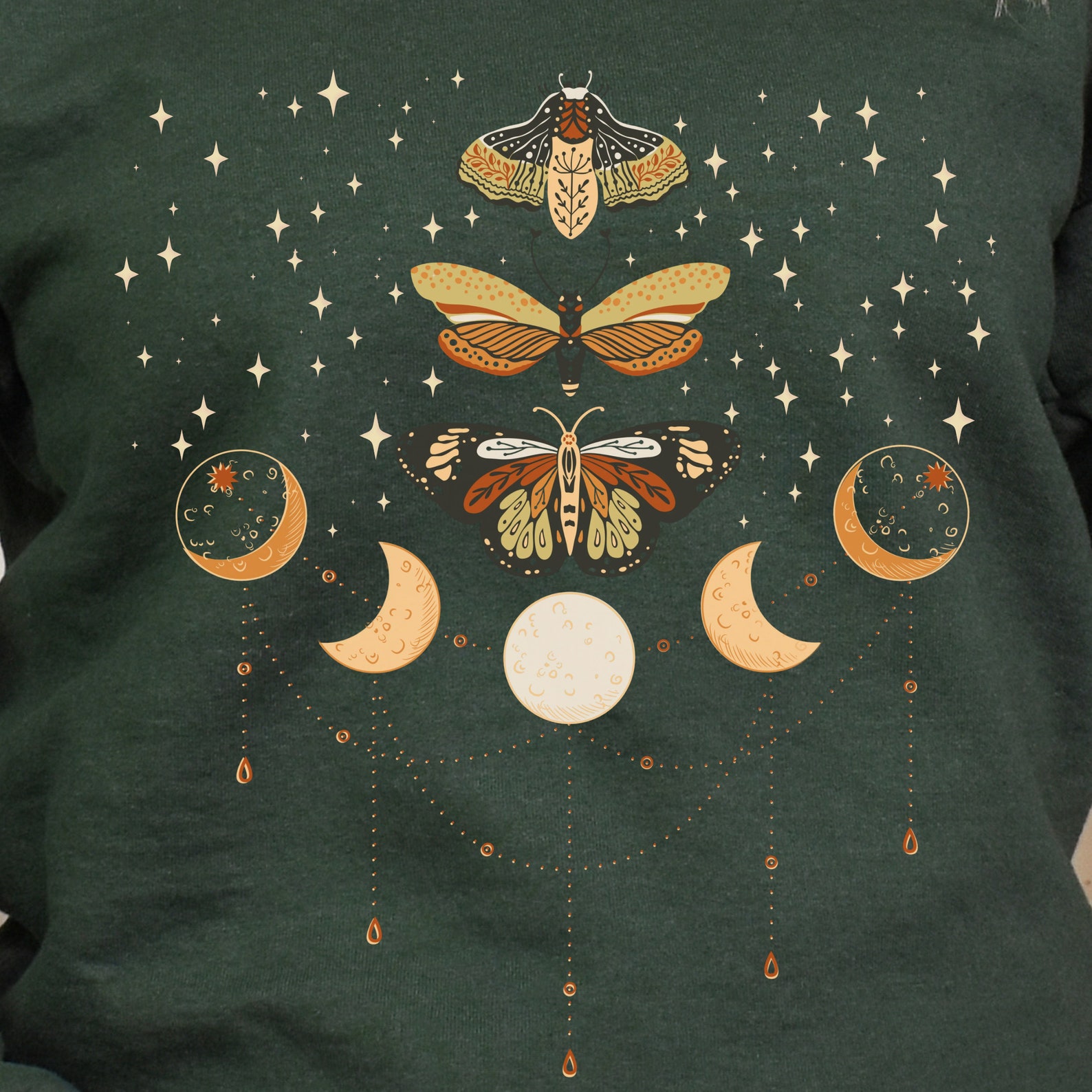 Mystical Moth Hoodie Fairycore Moth Sweater Dark Academia - Etsy