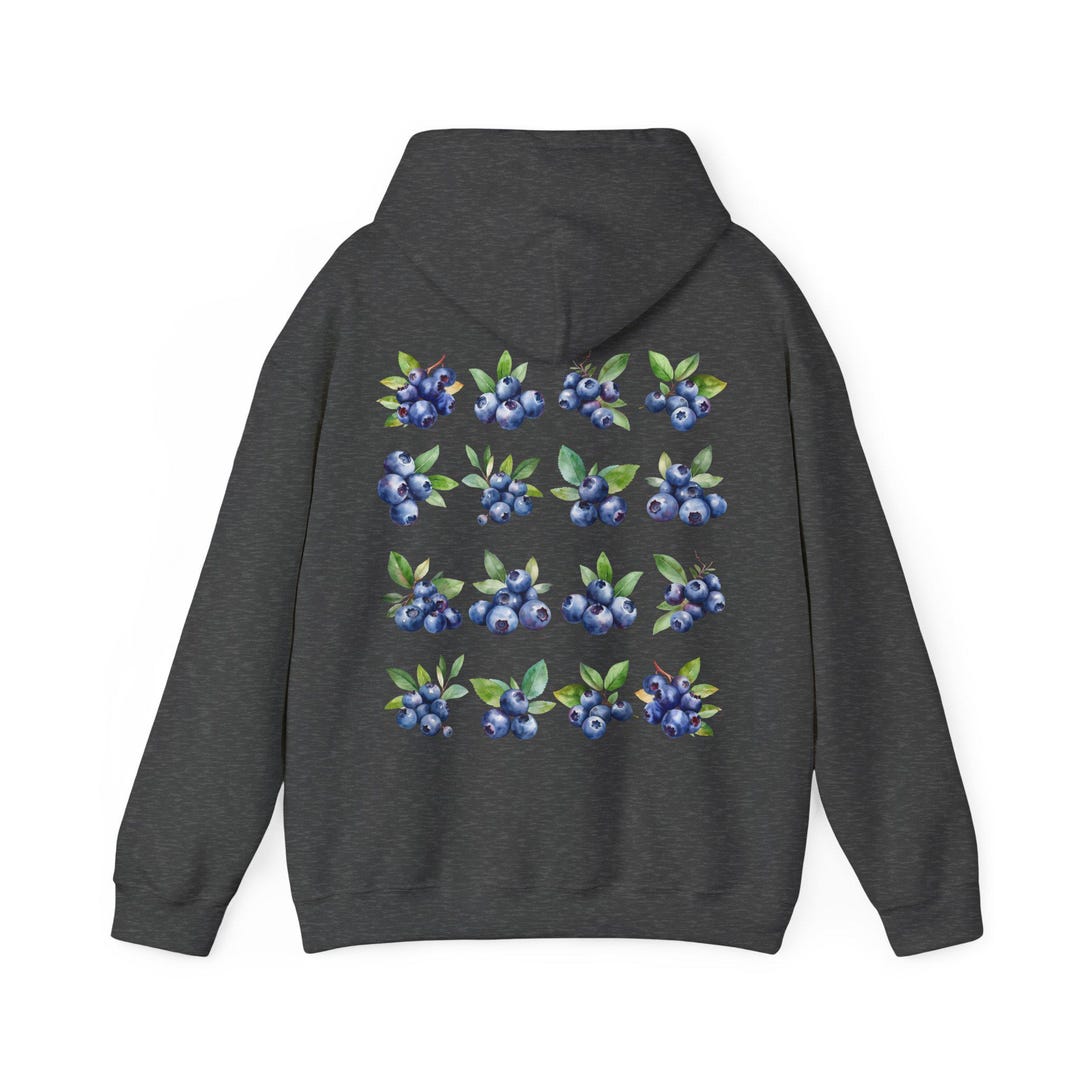 Vintage Blueberry Cottagecore Hoodie, Botanical Berry Back Print ...