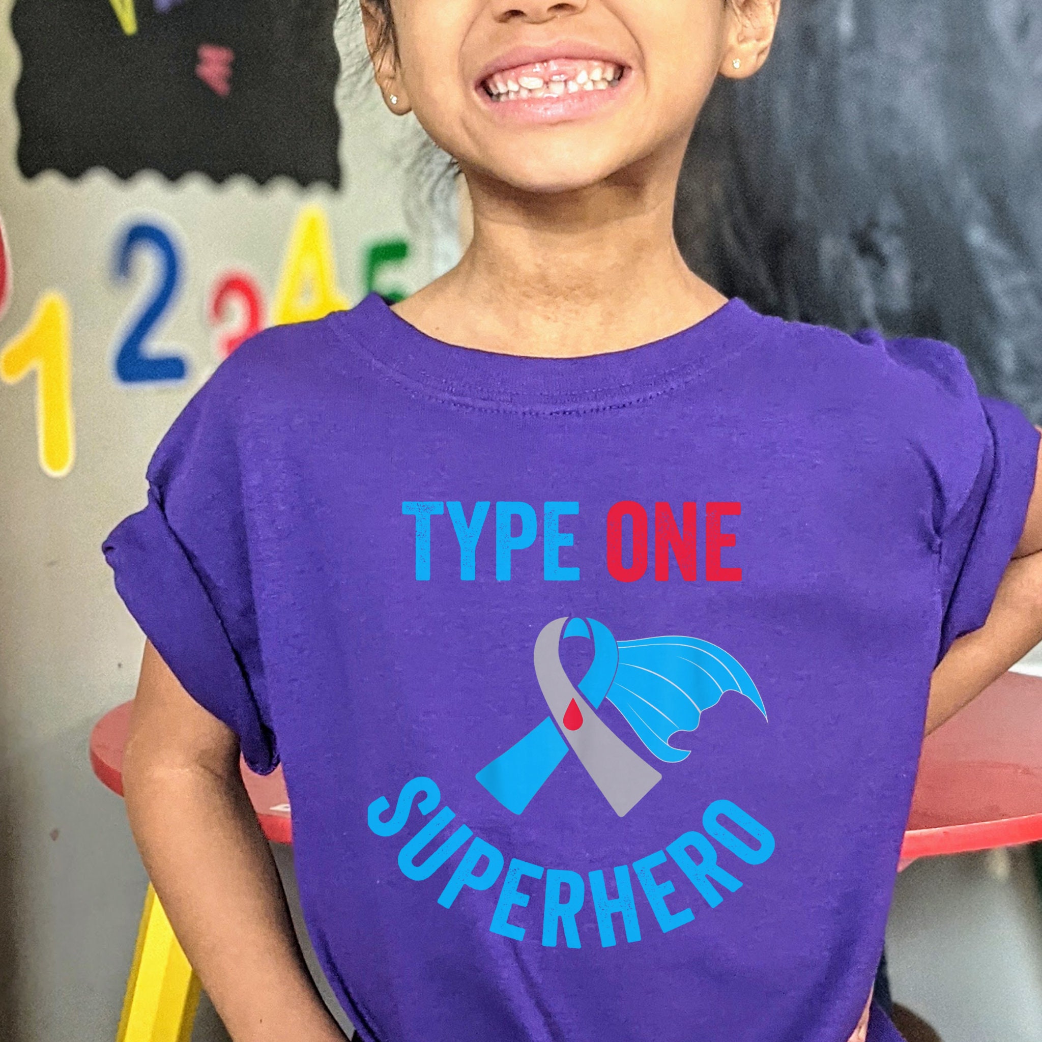 Kids Type One Superhero T1D T-shirt Boys Type 1 Diabetes - Etsy