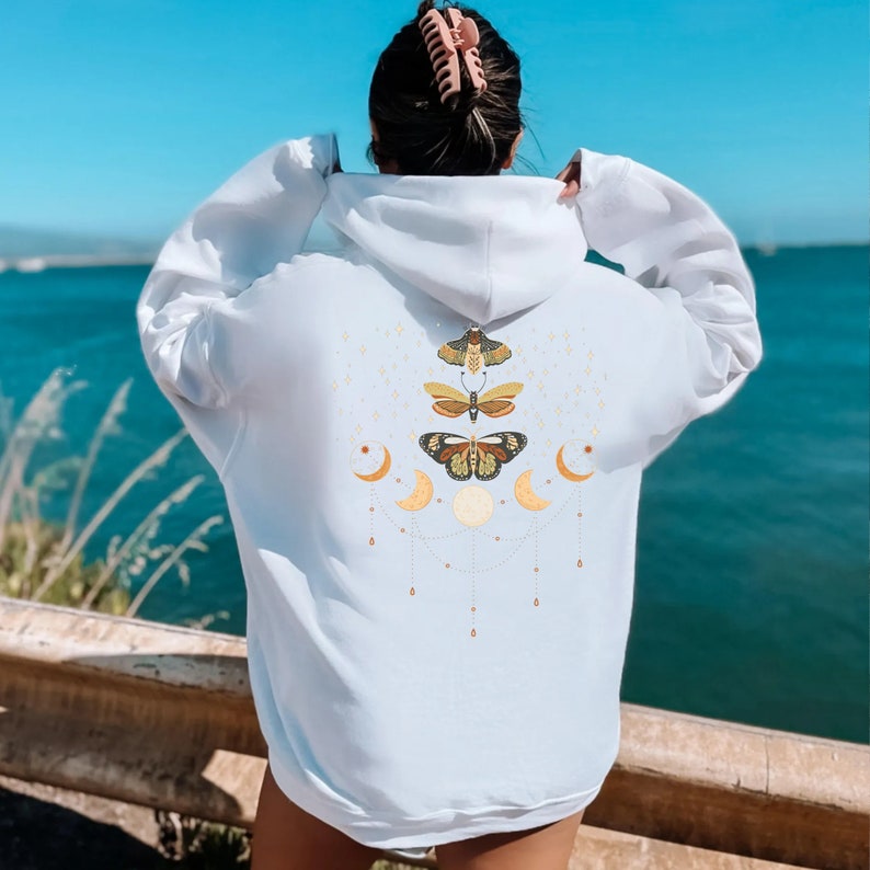 Mystical Moth Hoodie Fairycore Moth Sweater Dark Academia - Etsy