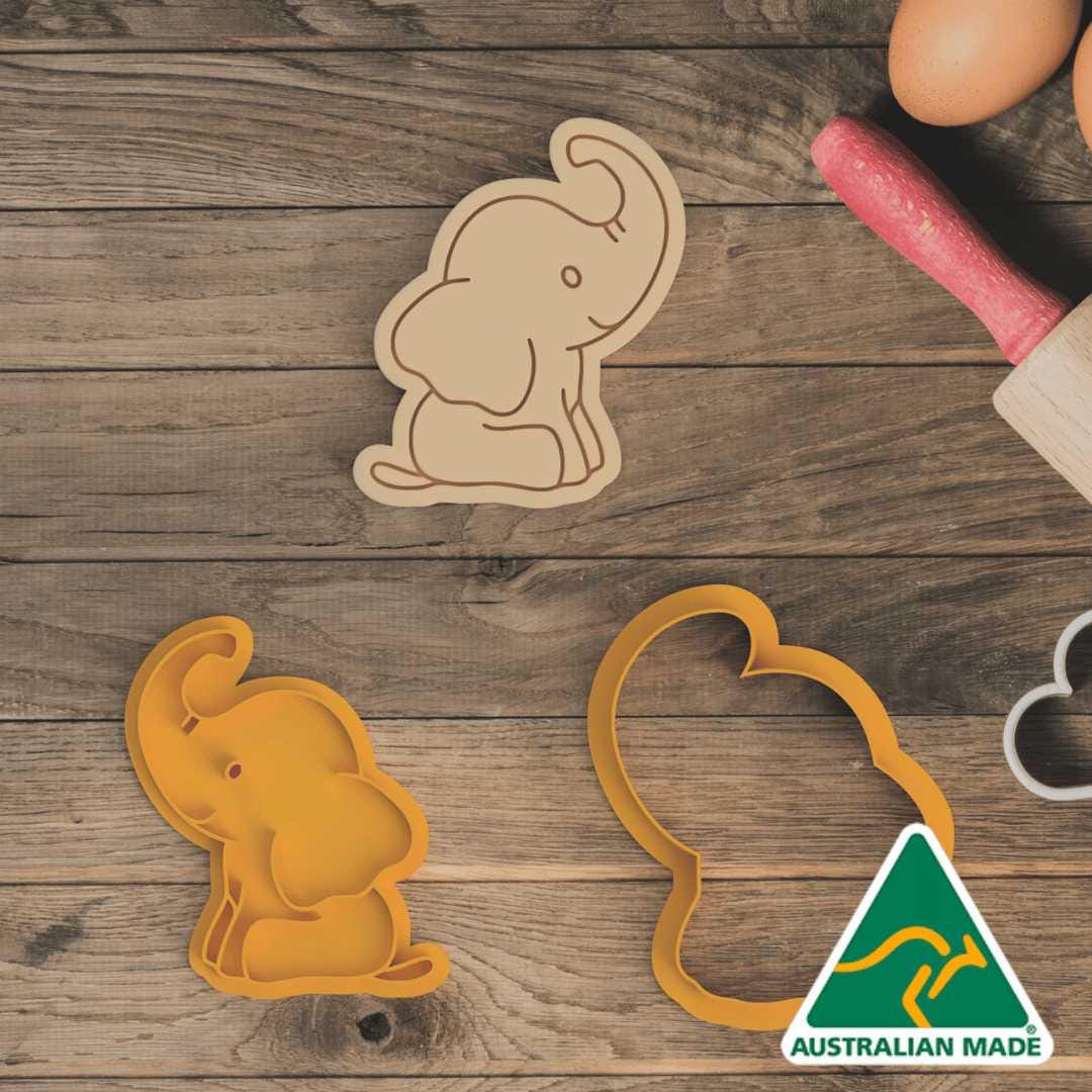 Sitting Elephant Cookie Cutter and Embosser Stamp - Etsy