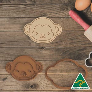 Monkey Face Cookie Cutter and Embosser Stamp - Etsy