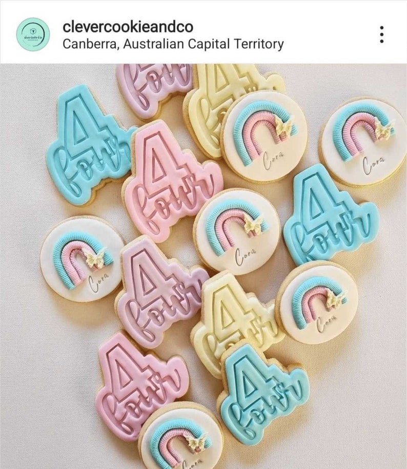 Number 4 Cookie Cutter and Fondant Embosser - Etsy