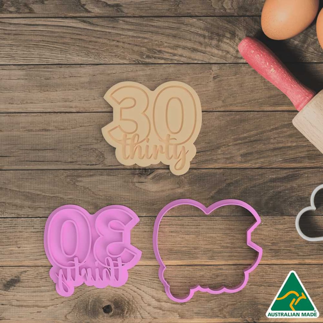 Number 30 Cookie Cutter and Fondant Embosser - Etsy