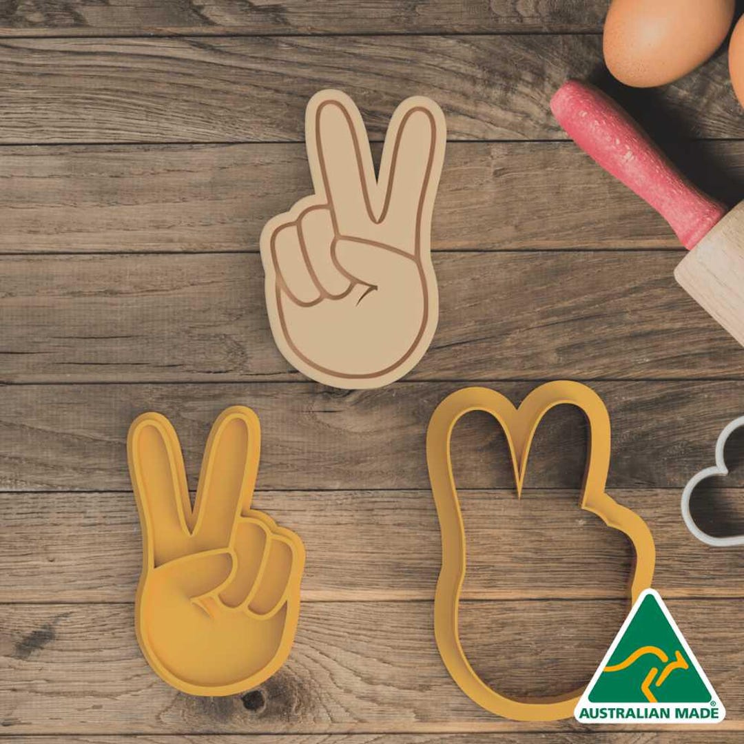 Peace Hand Sign Cookie Cutter and Embosser Stamp - Etsy