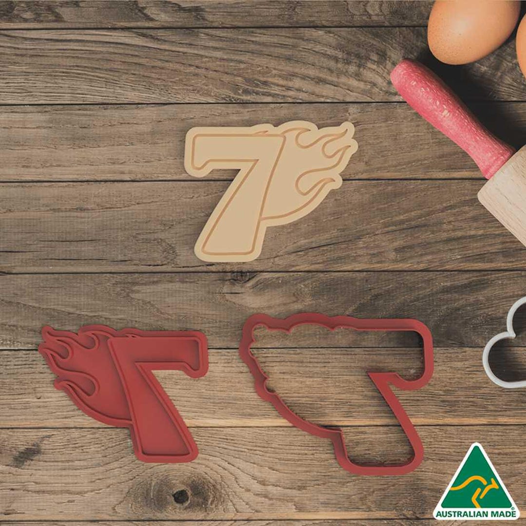 Flame Number 7 Cookie Cutter and Embosser Stamp - Etsy