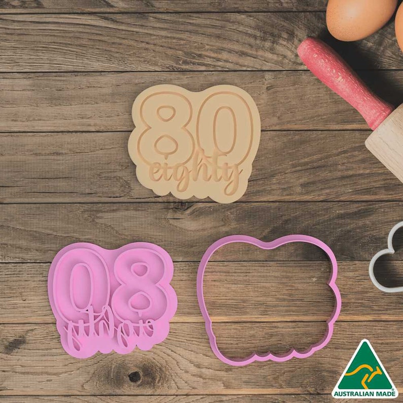 Number 80 Cookie Cutter and Fondant Embosser - Etsy