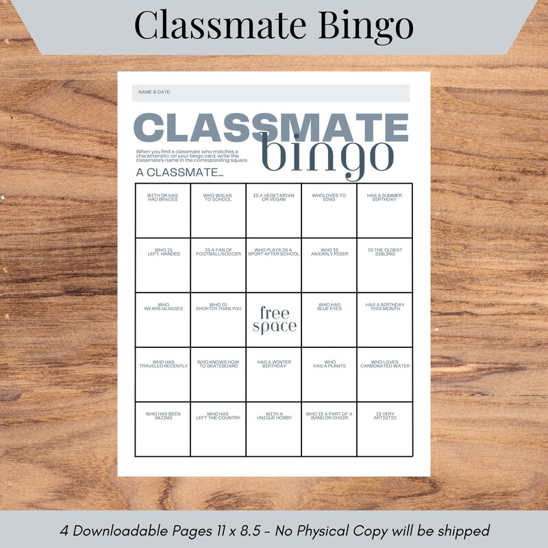 Classmate Valentine Bingo - Etsy
