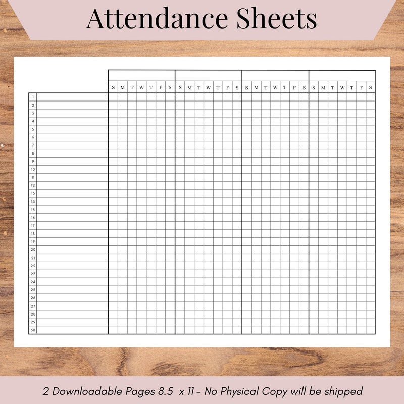 Attendance Chart Poster - Etsy