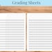Printable Grade Book, Grade Sheet, 25-30 Class Sizes, Homeschool Grade ...
