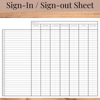 Daycare Sign in Sheet Printable PDF, Child Care Sign in Sheet ...
