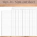 Sign-in & Sign-out Sheet, Sign-in Template, Sign- in Book, Daily Sign ...
