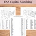 USA Capital Lesson Plan Activities, Educational Matching Game, State ...