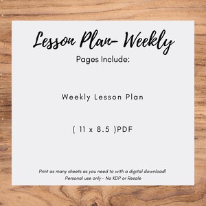 Weekly Lesson Plan Overview, Printable Time Blocked Lesson Plan ...