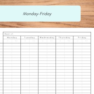 Mon-fri Sign-in Template, Printable Sign-in and Sign-out Sheet, Weekly ...