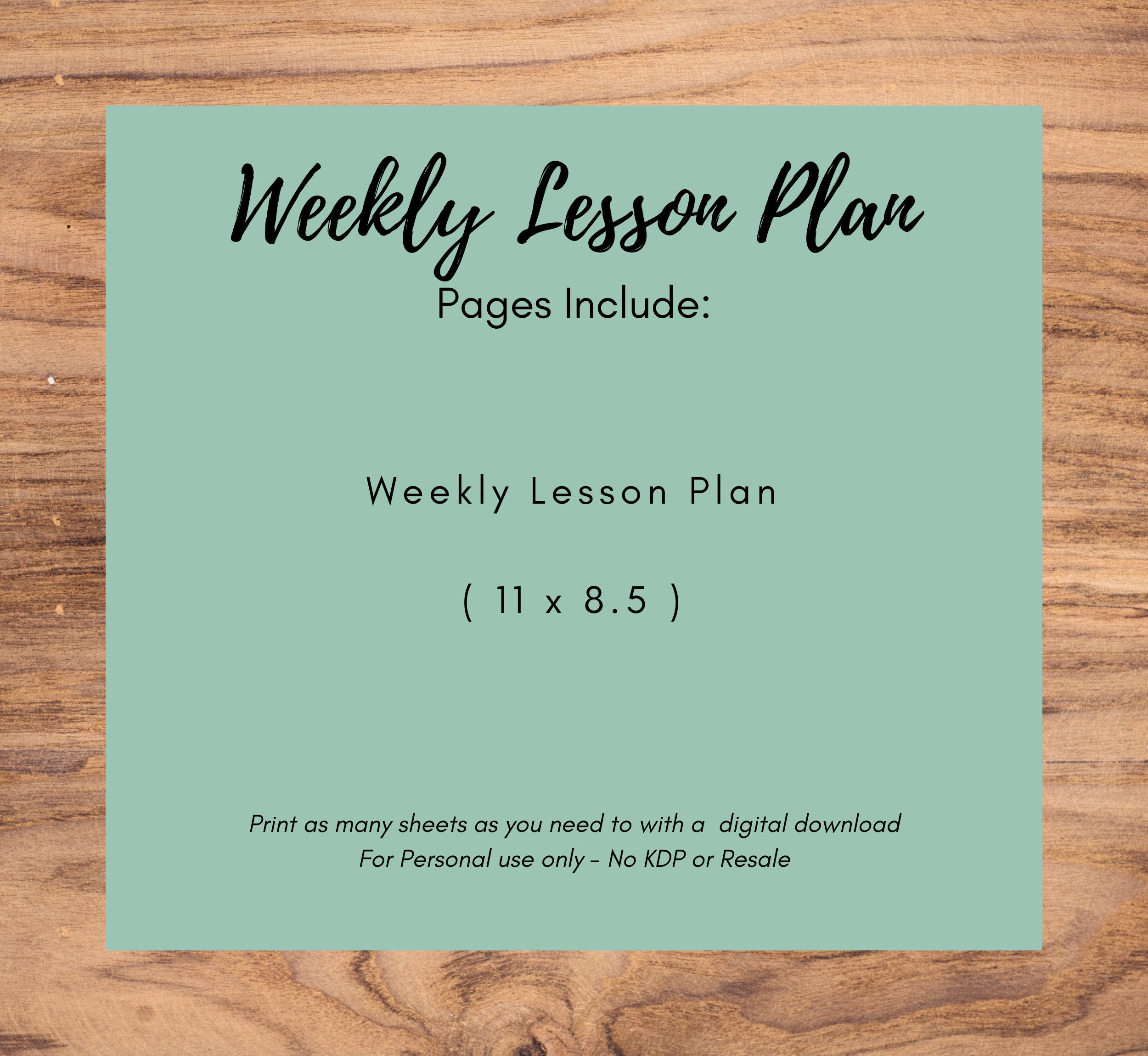Weekly Lesson Planner Printable Template, Open Schedule Planner, Weekly ...