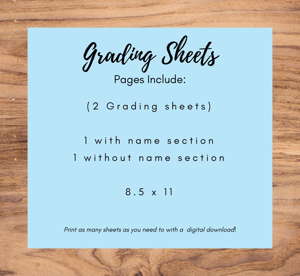 Grading Sheets Classroom Grading Sheets Classroom Student | Etsy