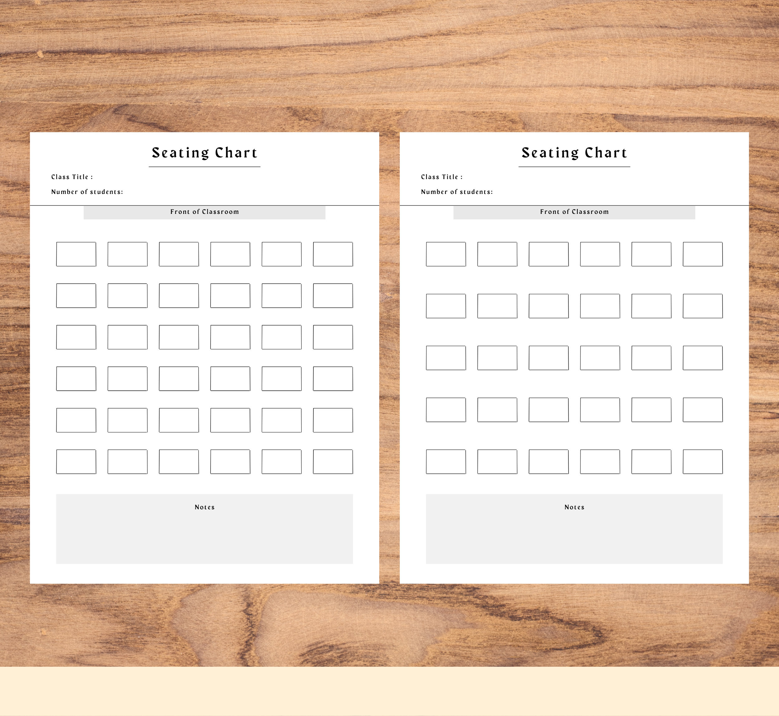 Classroom Seating Chart Template, Student Seating Arrangement, School ...