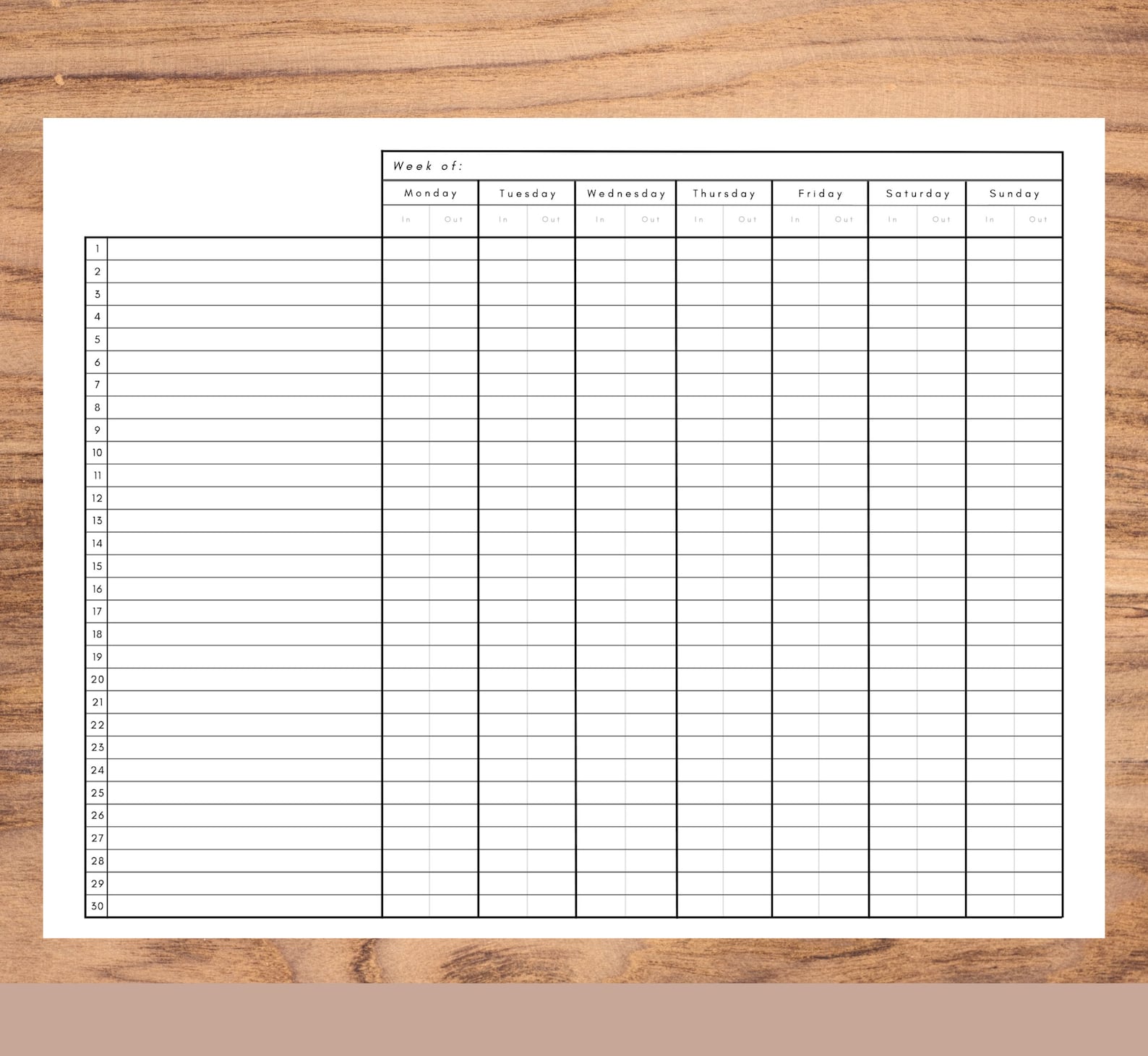 Sign-in & Sign-out Sheet, Sign-in Template, Sign- in Book, Daily Sign ...