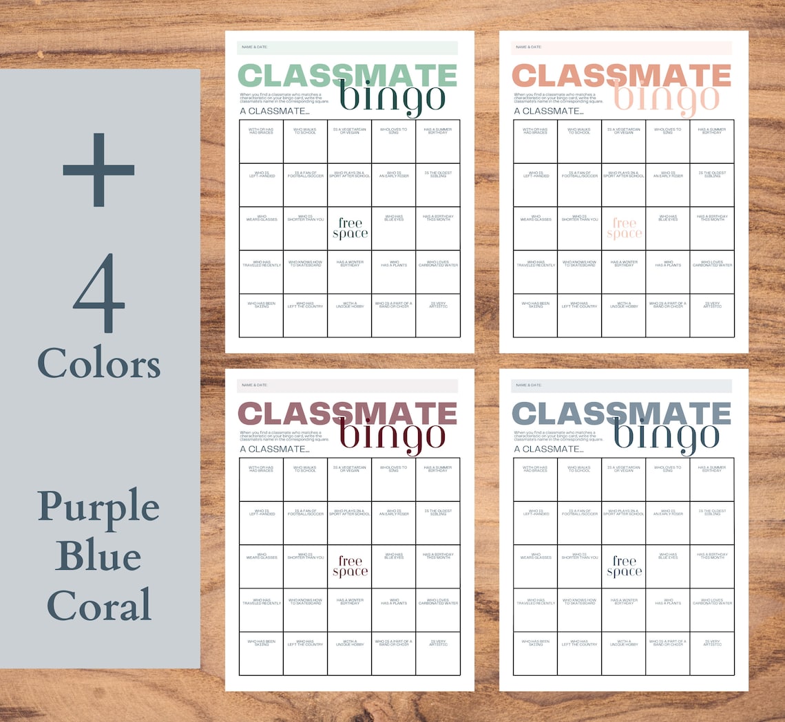 Classmate Bingo, Fun Classroom Games, Get to Know Your Classmate ...