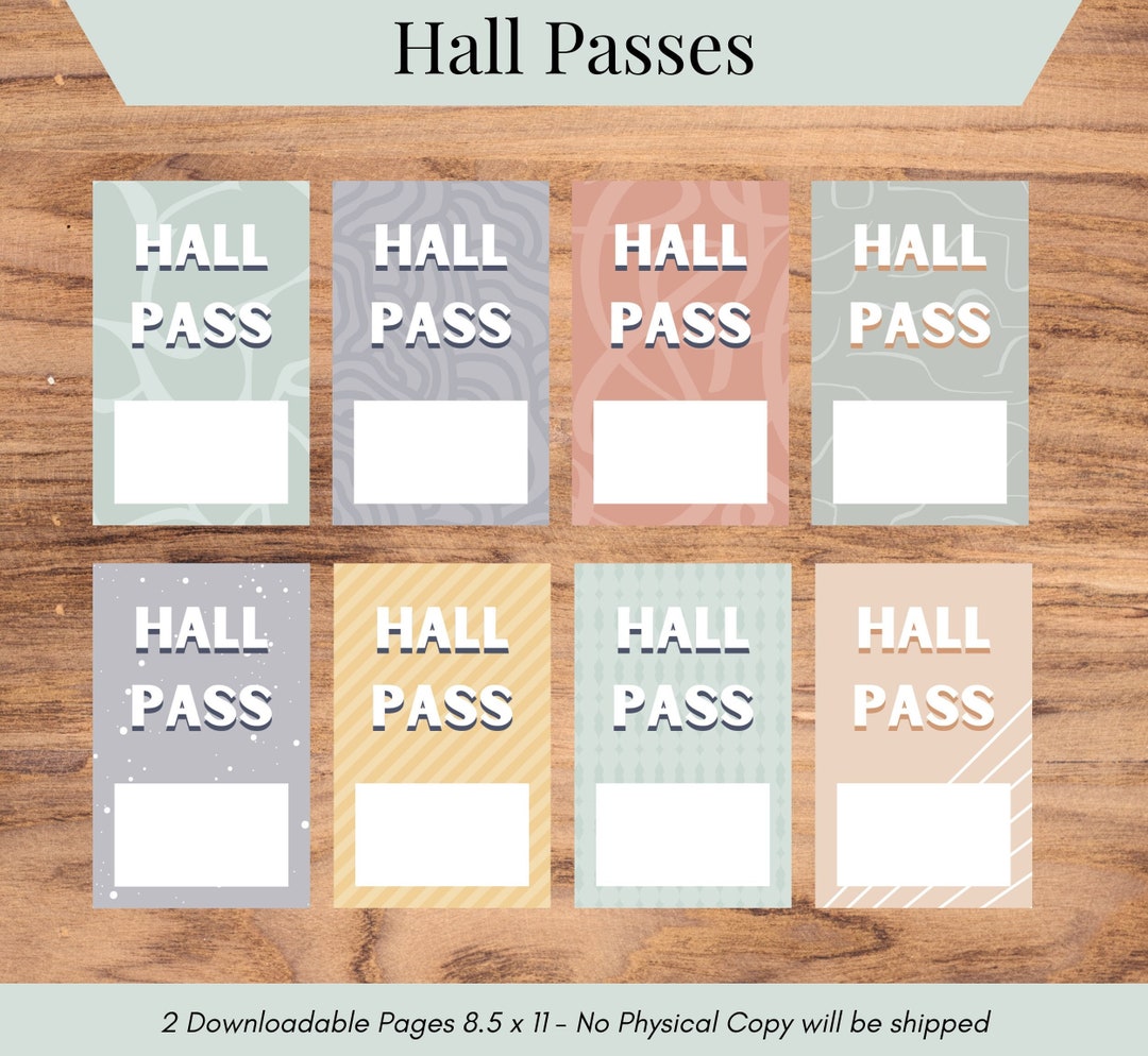 Hall Pass, Classroom Hall Pass, Gift for Elementary School, Classroom ...