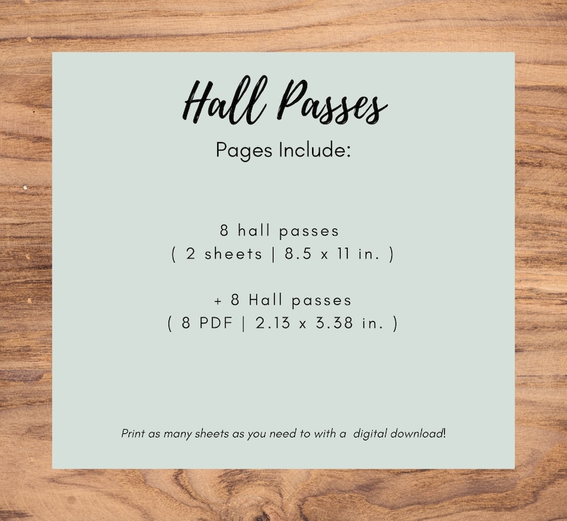 Hall Pass, Classroom Hall Pass, Gift for Elementary School, Classroom ...