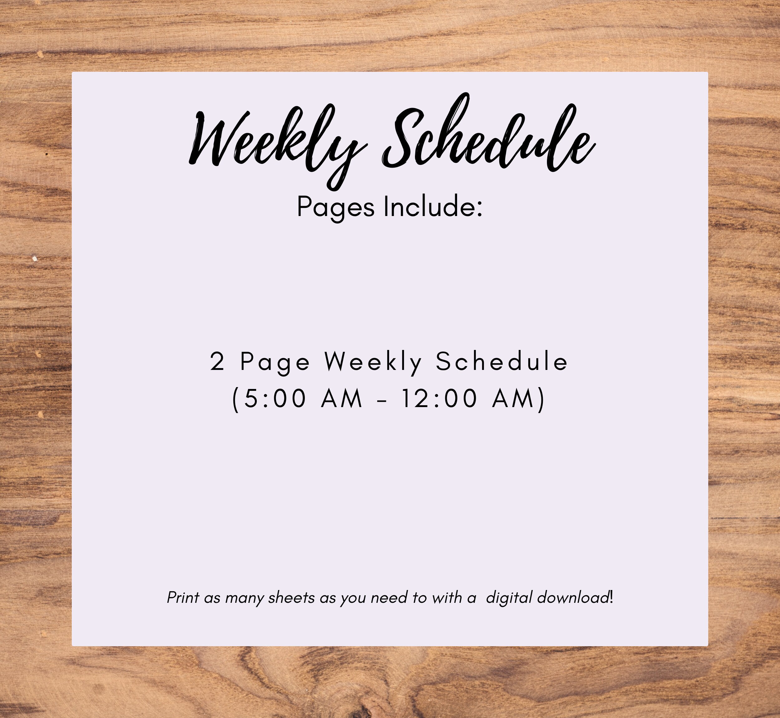 Weekly Schedule 2 Page Planner, Weekly Agenda Printable, Timetable ...