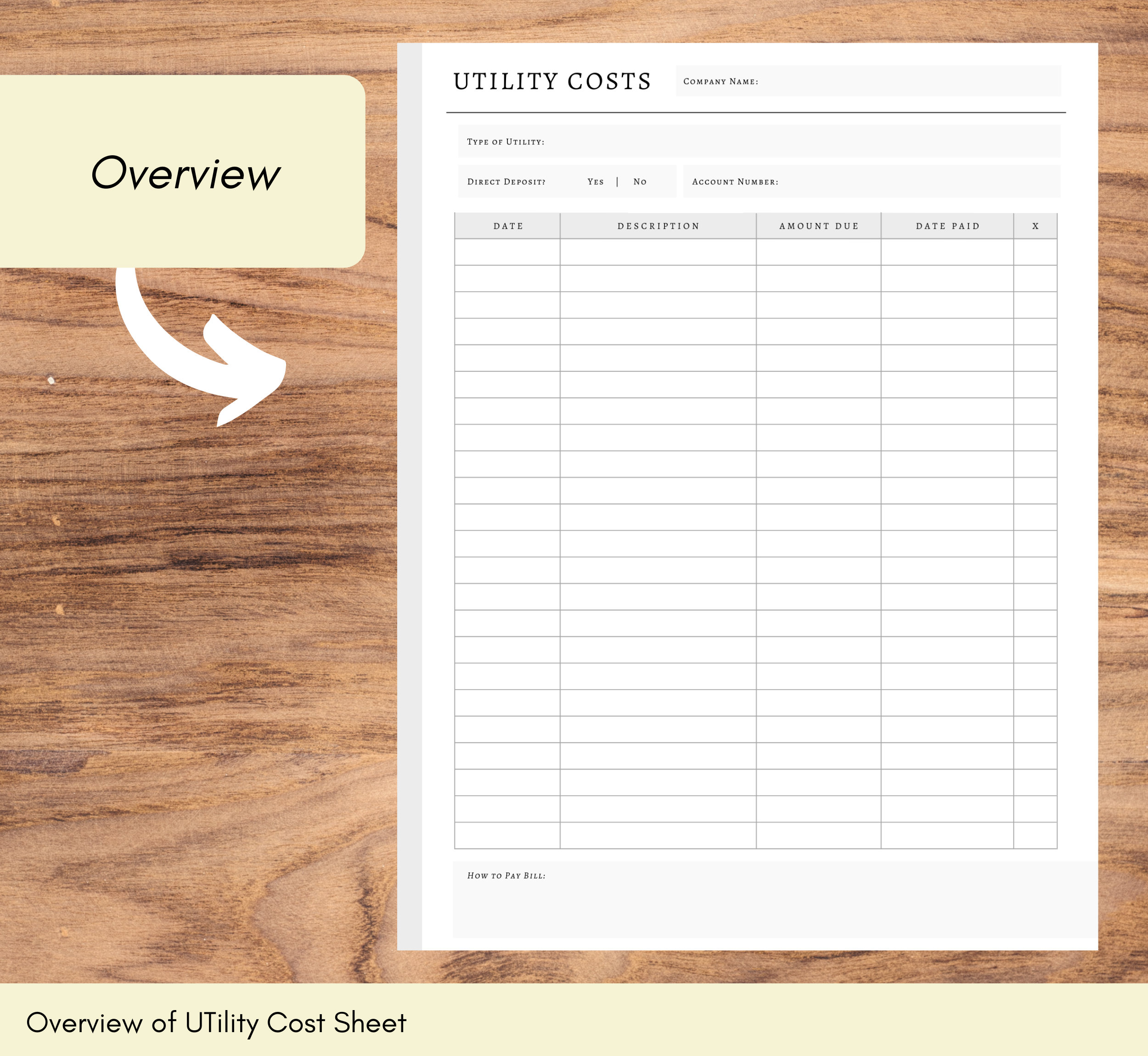 Utility Costs Tracker Printable, Bill Payment, Bill Planner Printable ...