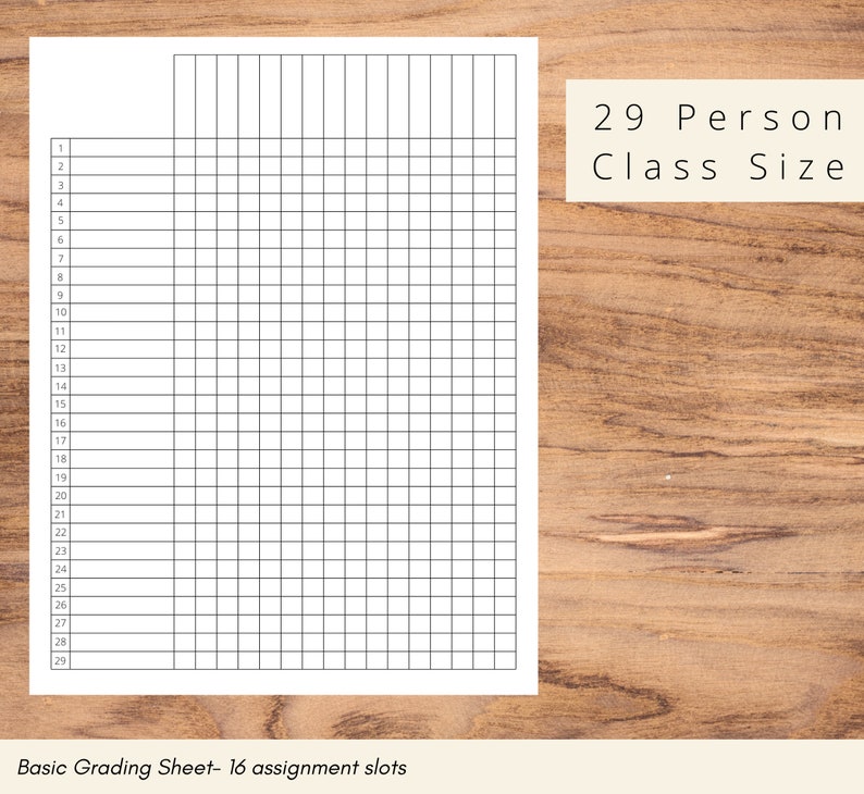 Printable Grade Book, Grade Sheet, 25-30 Class Sizes, Homeschool Grade ...