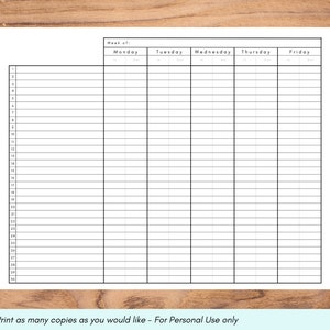 Mon-fri Sign-in Template, Printable Sign-in and Sign-out Sheet, Weekly ...