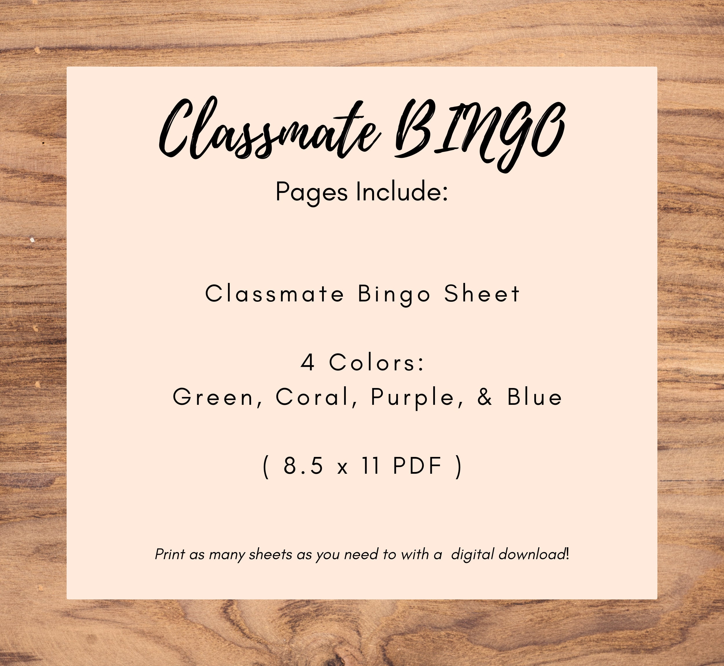 Bingo para compañeros de clase, juegos divertidos en el aula, conozca a ...