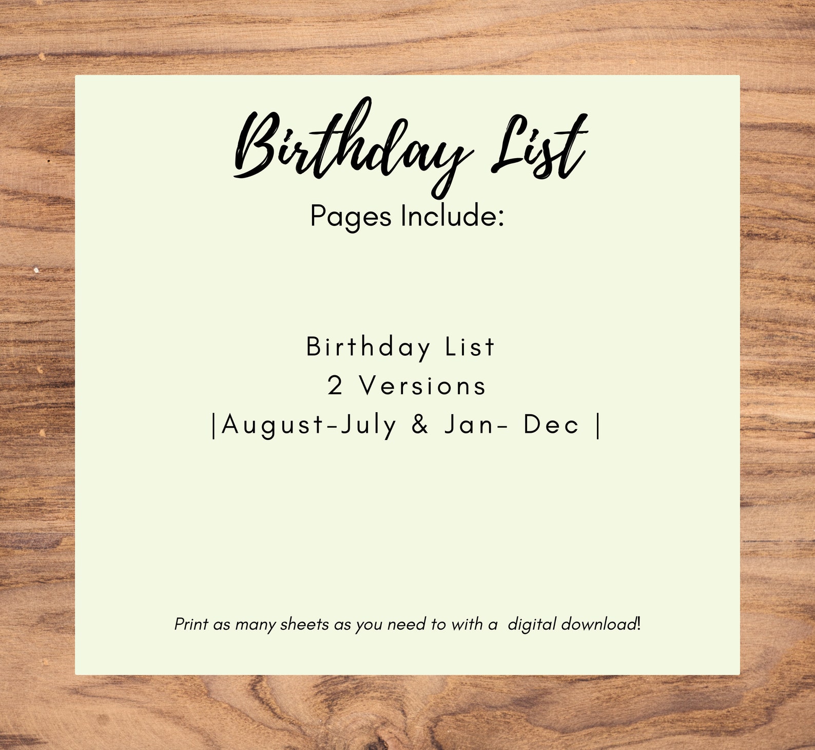 Birthday Tracker Classroom Birthday List Classroom tools | Etsy