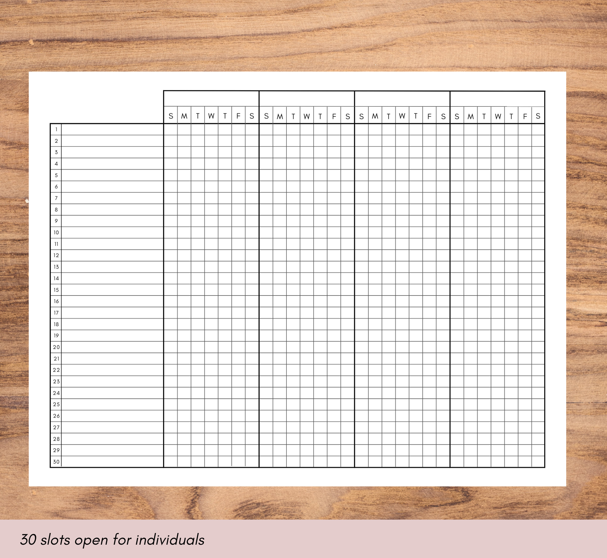 Attendance Sheet, Monthly Attendance Sheet, Attendance Log, Printable ...