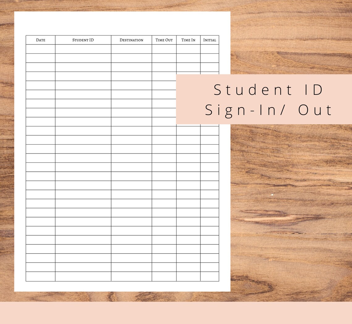 Sign-in / Sign- Out Sheet for Classroom, Sign-in, Sign-out, Homeschool ...
