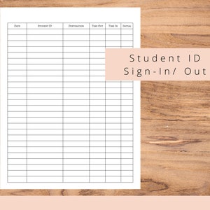 Sign-in / Sign- Out Sheet for Classroom, Sign-in, Sign-out, Homeschool ...
