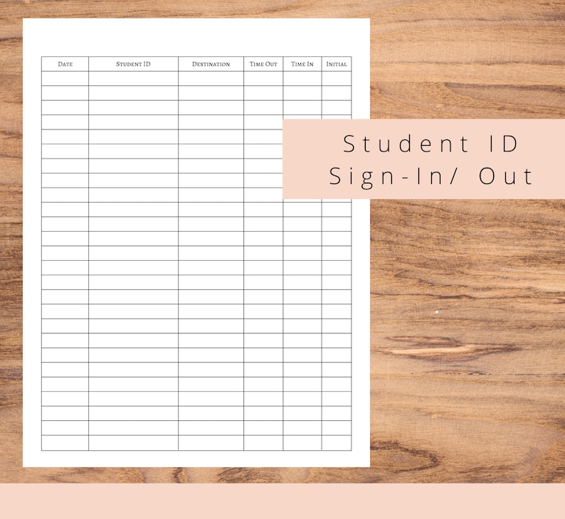 Sign-in / Sign- Out Sheet for Classroom, Sign-in, Sign-out, Homeschool ...