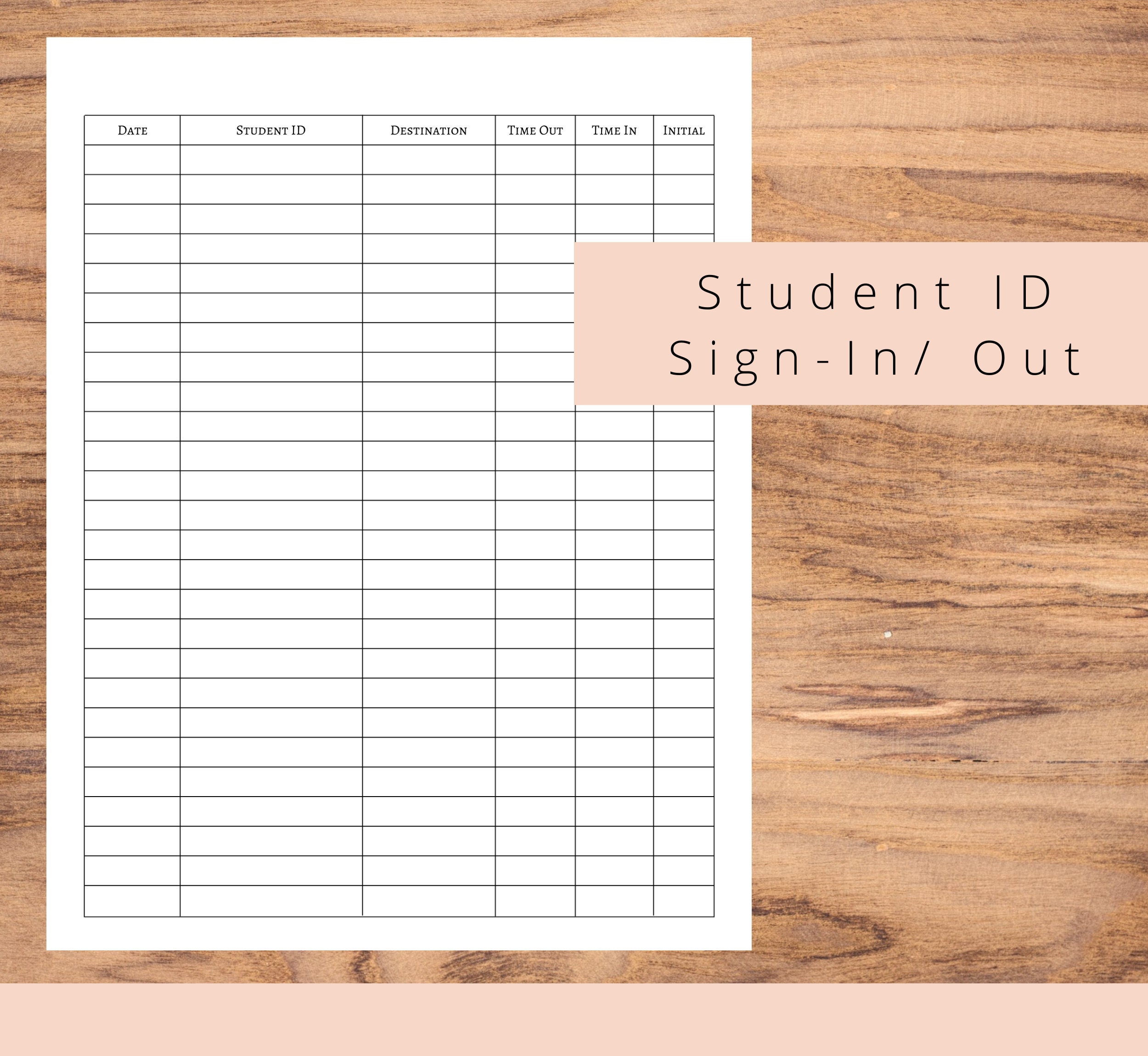 Sign-in / Sign- Out Sheet for Classroom, Sign-in, Sign-out, Homeschool ...