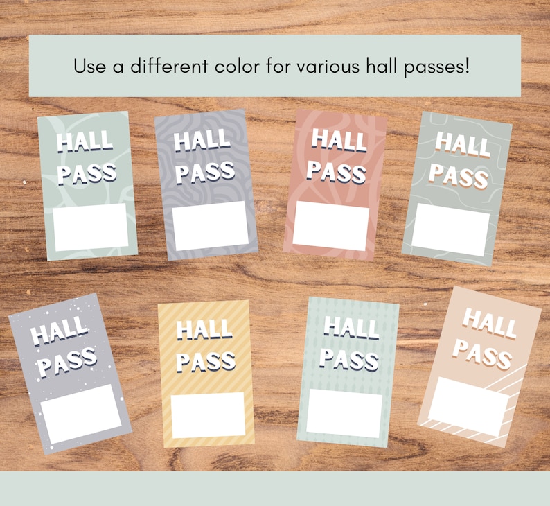 Hall Pass, Classroom Hall Pass, Gift for Elementary School, Classroom ...